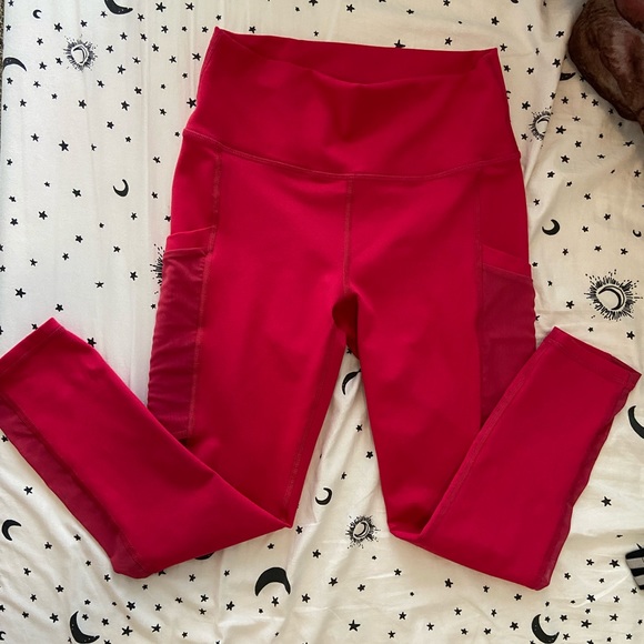 Fabletics | Pants & Jumpsuits | Fabletics Neon Pink Leggings With ...